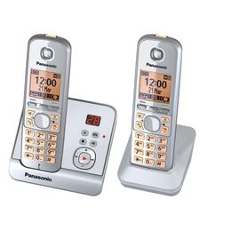 Panasonic schnurloses Dect-Telefon mit Zusatzset KX-TG 6722 GS silber