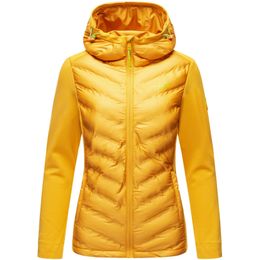 Navahoo Damen Stylische Outdoorjacke Übergangsjacke mit Kapuze Nimm-Mich-Mit