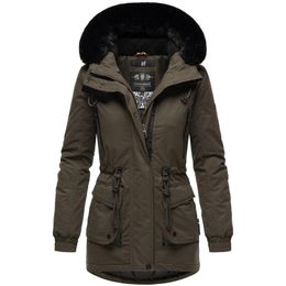 Navahoo Damen Sportlicher Wintermantel Baumwoll-Parka mit Kapuze Olessaa