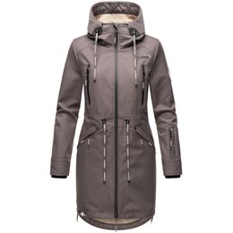 Marikoo Damen Softshelljacke Funktionsjacke mit warmen Teddyfleece & Kapuze Racquellee