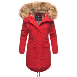 Navahoo Damen Warmer Wintermantel Winter Baumwollparka mit Kunstfell Rosinchen