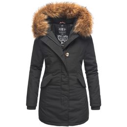 Marikoo Damen edler Wintermantel Parka mit Kunstfellkapuze Karmaa Princess