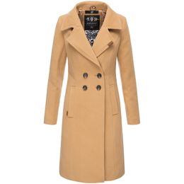 Navahoo Damen Designer Wintermantel Trenchcoat in Wollmantel-Optik Wooly