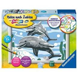 Ravensburger Malen-nach-Zahlen Freundliche Delfine mehrfarbig