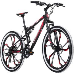 KS-Cycling Mountainbike KS CYCLING "Scrawler" Fahrräder Gr. 51 cm, 27,5 Zoll (69,85 cm), schwarz (schwarz, rot) Full Suspension