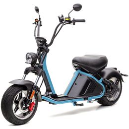 ECONELO E-Motorroller CHOPPER PXD 2, 3000 W, 45 km/h, Lenkrad höhenverstellbar, blau