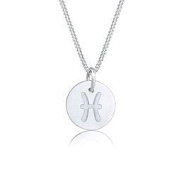 Elli Kette mit Anhänger Sternzeichen Fische Astro Symbol Matt 925 Silber, silberfarben