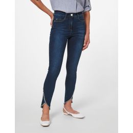 Madeleine Mode MADELEINE Schlanke Jeans mit Fransensaum Damen darkblue / blau