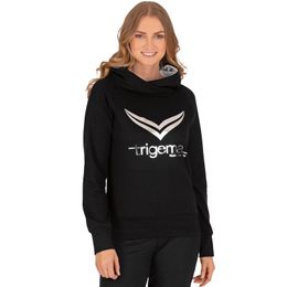 TRIGEMA Sweatshirt »Kapuzenpullover mit -Printmotiv« schwarz S S Leichte Sweat-Qualität