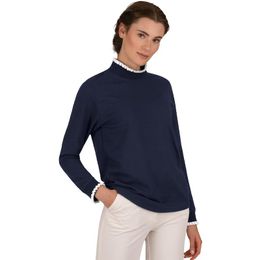 TRIGEMA Sweatshirt &raquo;Stehkragen Pullover mit R&uuml;schen&laquo; navy L L Strukturierte Sweat-Qualit&auml;t