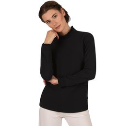 TRIGEMA Sweatshirt »Stehkragen Pullover mit Rüschen« schwarz S S Strukturierte Sweat-Qualität