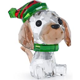Swarovski Dekofigur Kristallfigur Hund Holiday Cheers Beagle, 5625856 (1 St), Swarovski® Kristall, braun|grün|rot|schwarz|weiß