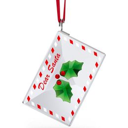 Swarovski Dekofigur Weihnachtsbaum Holiday Cheers Brief an Santa Ornament, 5630339 (1 St), Swarovski® Kristall, grün|rot|weiß