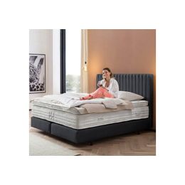 BettCo Boxspringbett Paris (in Schwarz Velours