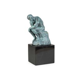 Moritz Skulptur Bronzefigur Denker Rodin grün Finish