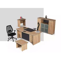 JVmoebel Schreibtisch Luxus Büroeinrichtung Schreibtisch Regale Beistelltisch Aktenschrank