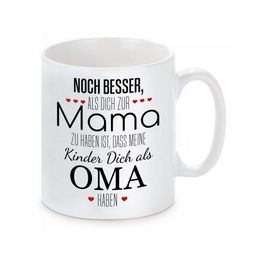 Herzbotschaft Tasse Kaffeebecher mit Motiv Noch besser als dich zur Mama