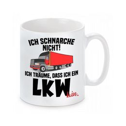 Herzbotschaft Tasse Kaffeebecher mit Motiv ICH SCHNARCHE NICHT