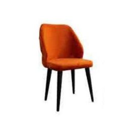 JVmoebel Stuhl Gepolsterter Holzstuhl orange Chesterfield auf schwarzen Beinen