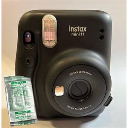 Fujifilm Instax Mini 11 Charcoal-Gray inklusive Film mit 10 Aufnahmen Sofortbildkamera