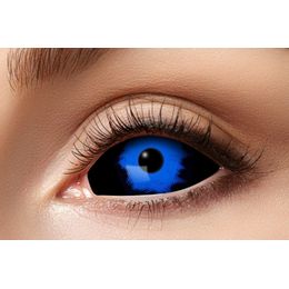 Eyecatcher Jahreslinsen Demon Sclera Kontaktlinsen in blau schwarz 22 mm
