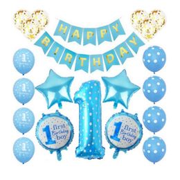 Montegoni Luftballon Erster Geburtstag deko Jungen Mädchen