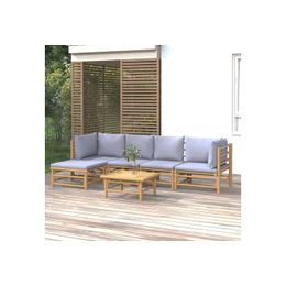 vidaXL Gartenlounge-Set Gartensofa mit Kissen Bambus