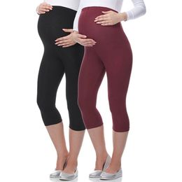 Be Mammy Umstandsleggings Damen 3/4 Capri Umstandhose Schwangerschafts Hosen BE-03 (2-tlg) aus Viskose