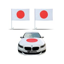 Sonia Originelli Fahne Auto-Fan-Paket Japan Flaggen Außenspiegel Magnet Motorhaubenüber