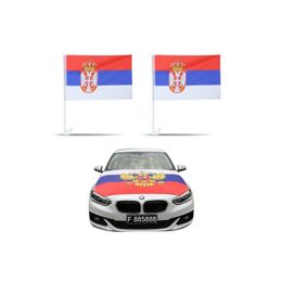 Sonia Originelli Fahne Auto-Fan-Paket Serbien Serbia Außenspiegel Motorhaubenüberzieher