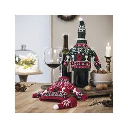 Flaschendeko Pullover & M&uuml;tze, 2er Set