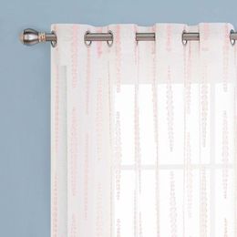Deconovo Transparent Gardinen Voile Vorhang, 2er Set,140x290 cm(BreitexHöhe), Rosa - Rosa