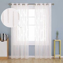 Transparent Gardinen Voile Vorhang, 2er Set,140x240 cm(BreitexHöhe), Rosa - Rosa - Deconovo