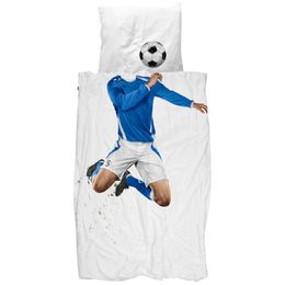 Snurk - Bettwäsche Soccer Größe 135x200/80x80 cm blue