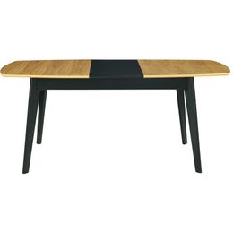 Miliboo Ausziehbare Tischplatte aus schwarzen Furnier 140+40x90 cm meena - Holz hell / Schwarz