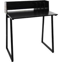 Neuwertig] Schreibtisch HHG 770, Laptoptisch Bürotisch, 82x51cm 3D-Struktur, Metall mdf schwarz - black