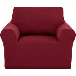 Elastisch Sofabezug Sofaüberwurf Sofaüberzug Couchbezug, 1 Stück,1-Sitzer(80-120cm), Bordeaux - Bordeaux - Deconovo