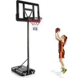 Costway - Basketballständer 130-305 cm höhenverstellbar, Basketballkorb mit Ständer & 2 Rädern, Korbanlage für Kinder, Erwachsene, mobiles