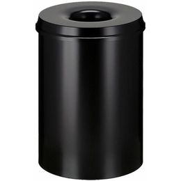 Selbstlöschender Papierkorb & Abfallsammler aus Metall 30 Liter, HxØ 47x33,5cm Schwarz - Weiß