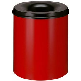 Selbstlöschender Papierkorb & Abfallsammler aus Metall 80 Liter, HxØ 54x47cm Rot, Kopfteil Schwarz - Schwarz