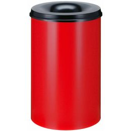 Selbstlöschender Papierkorb & Abfallsammler aus Metall 110 Liter, HxØ 72x47cm Rot, Kopfteil Schwarz - Schwarz