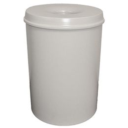 Selbstlöschender Papierkorb & Abfallsammler aus Metall 30 Liter, HxØ 47x33,5cm Grau - Grau