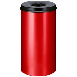 Selbstlöschender Papierkorb & Abfallsammler aus Metall 50 Liter, HxØ 63x33,5cm Rot, Kopfteil Schwarz - Schwarz