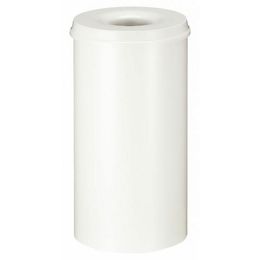 Selbstlöschender Papierkorb & Abfallsammler aus Metall 50 Liter, HxØ 63x33,5cm Weiß - Weiß