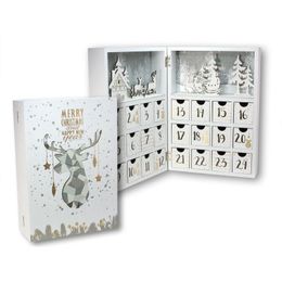 Spetebo - Holz Adventskalender Buch mit 24 Boxen - 30 cm - Weihnachtskalender zum befüllen