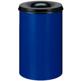 Selbstlöschender Papierkorb & Abfallsammler aus Metall 110 Liter, HxØ 72x47cm Blau, Kopfteil Schwarz - Schwarz