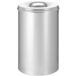 Selbstlöschender Papierkorb & Abfallsammler aus Metall 110 Liter, HxØ 72x47cm Silber - Silber