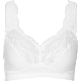 w&auml;schepur Damen Komfort-BH ohne B&uuml;gel mit Spitze wei&szlig;, Gr&ouml;&szlig;e 100D