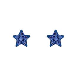 Amor Paar Ohrstecker Stern, 9209873, 9209880, mit Kristallglas, blau|silberfarben