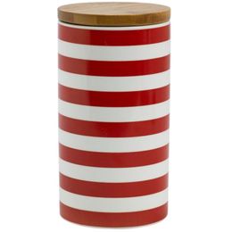 Keksdose Schneider "Stripe" Lebensmittelaufbewahrungsbehälter Gr. H: 18,5 cm, rot (weiß, rot, natur) Kaffeedosen, Teedosen Keksdosen Lebensmittelaufbewahrungsbehälter Ø 9,5 cm